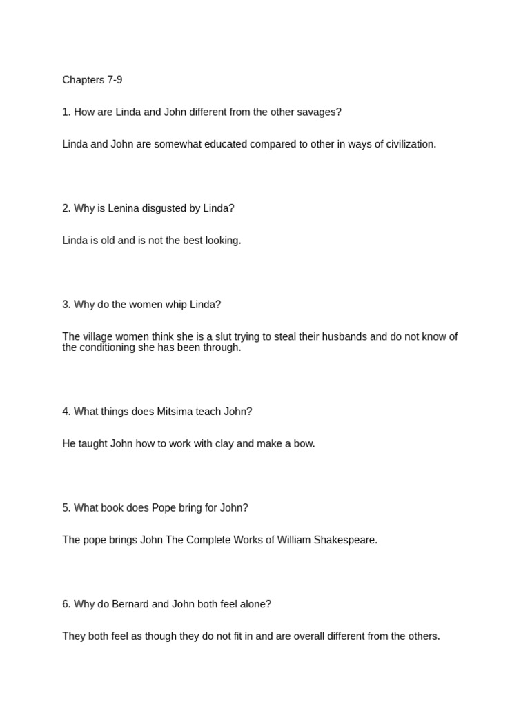 BNW Chapters 7-9 | PDF