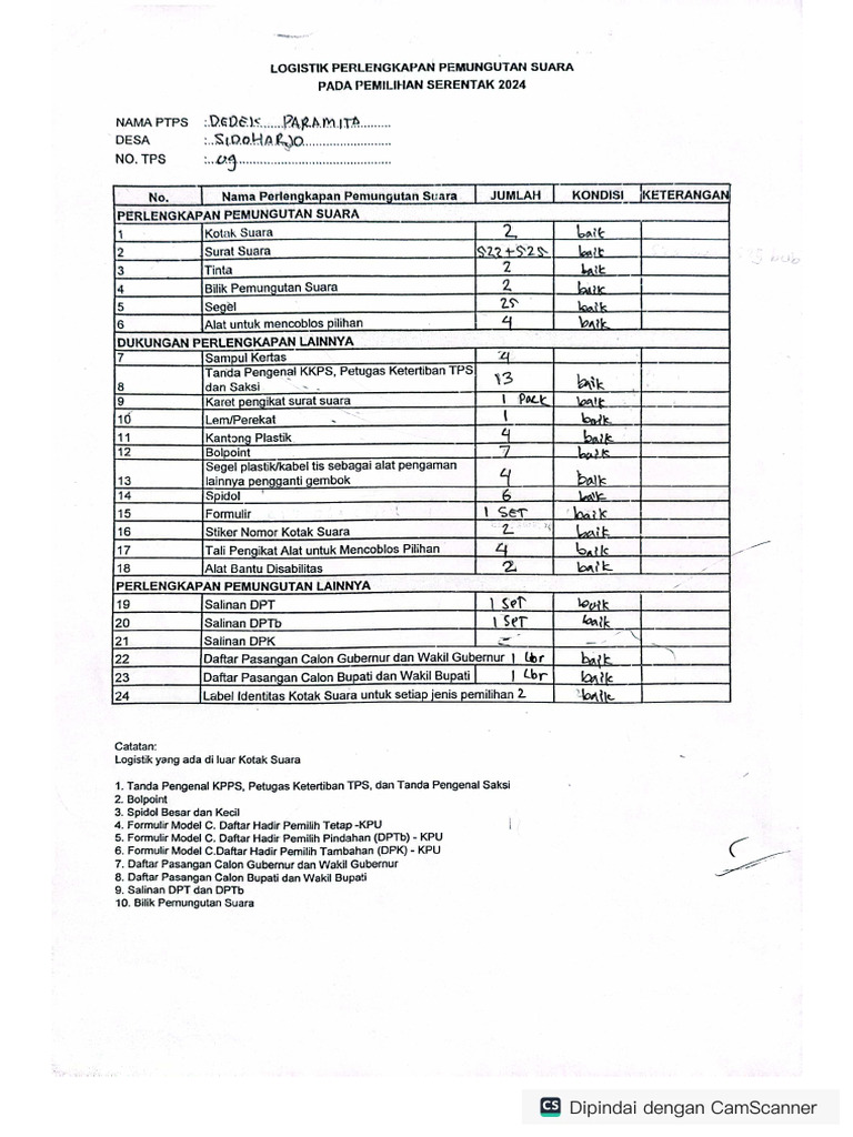 Kelengkapan Logistik | PDF