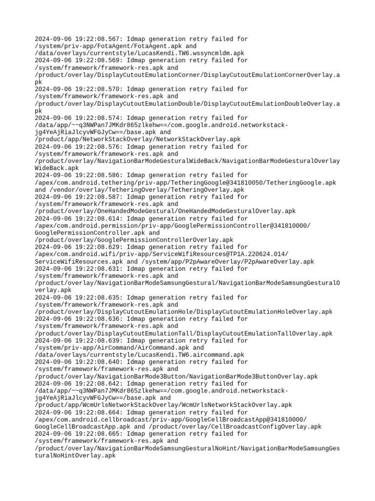 Idmap Generation Retry Failures | PDF | Android (Operating System) | Computer File