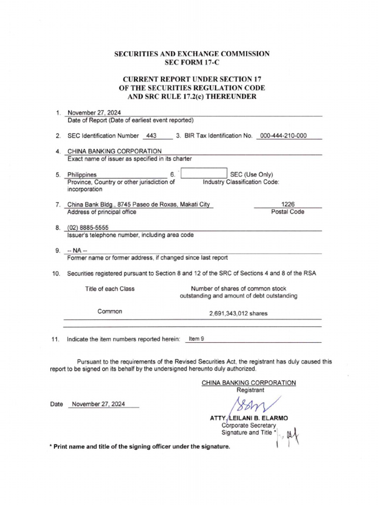 CBC Balance Sheet As of September 30, 2024 | PDF | Equity (Finance ...