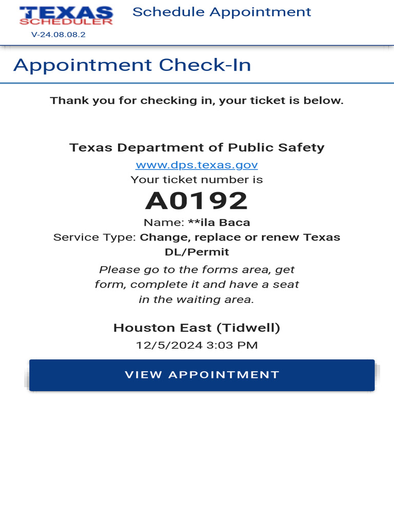 Texas DPS - Schedule Appointment | PDF