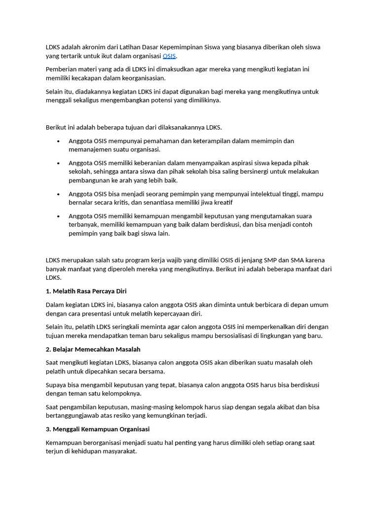 Materi LDKS | PDF