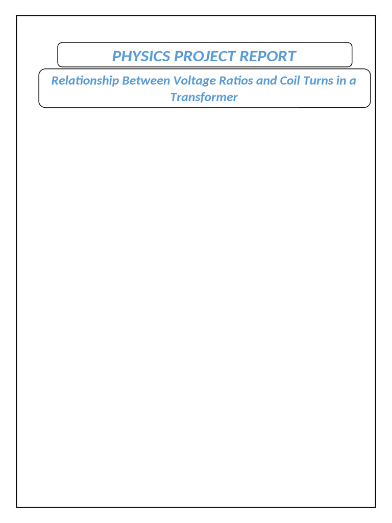 Investigating The Relationship Between Voltage Ratios and Coil Turns in A Transformer | PDF ...