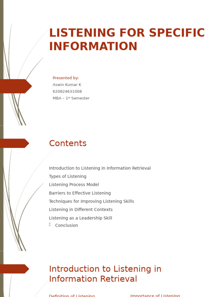 Techniques for Effective Listening Skills | PDF | Communication ...