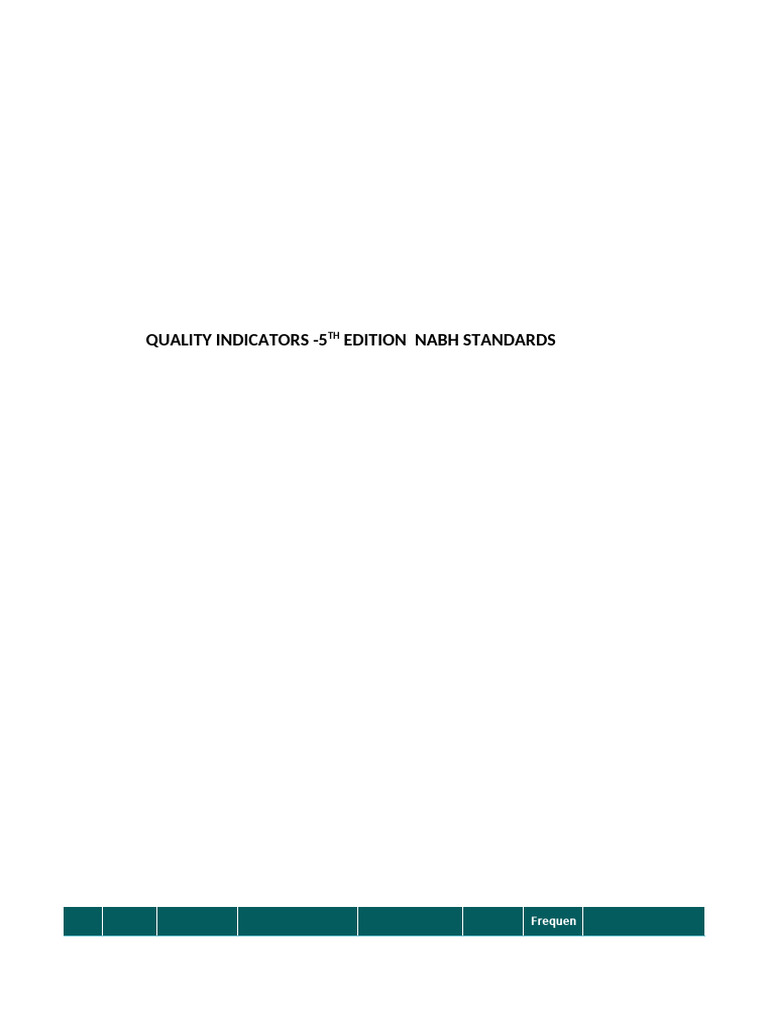 Quality Indicators 5th Edition | PDF