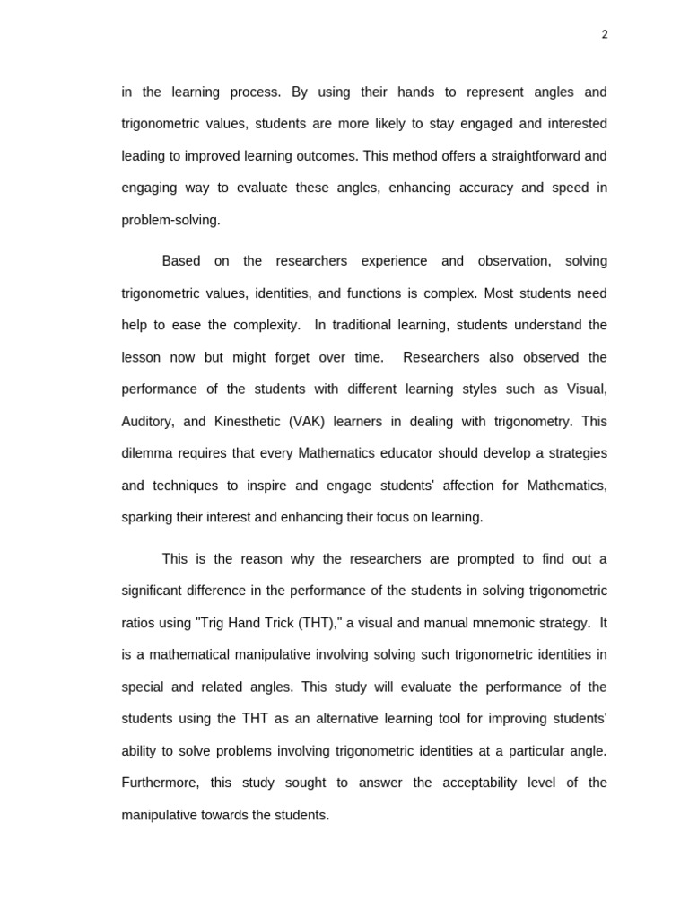 Trig Hand Trick for Special Angles | PDF | Trigonometric Functions ...