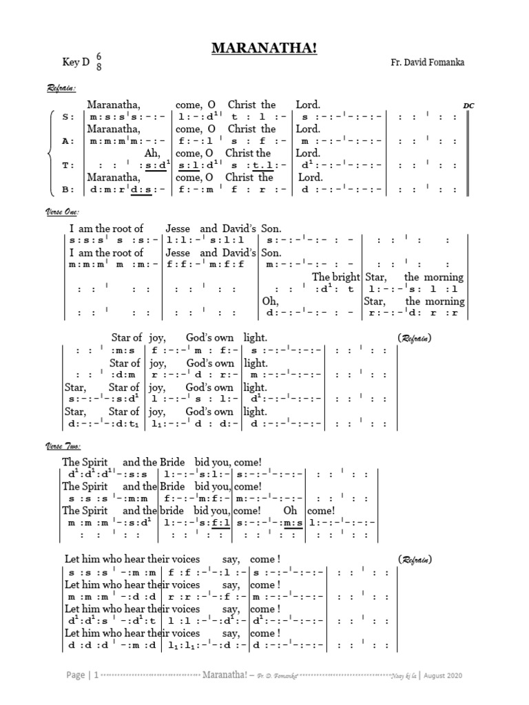 950 - Maranatha (Entrance Advent) David Fomanka | PDF
