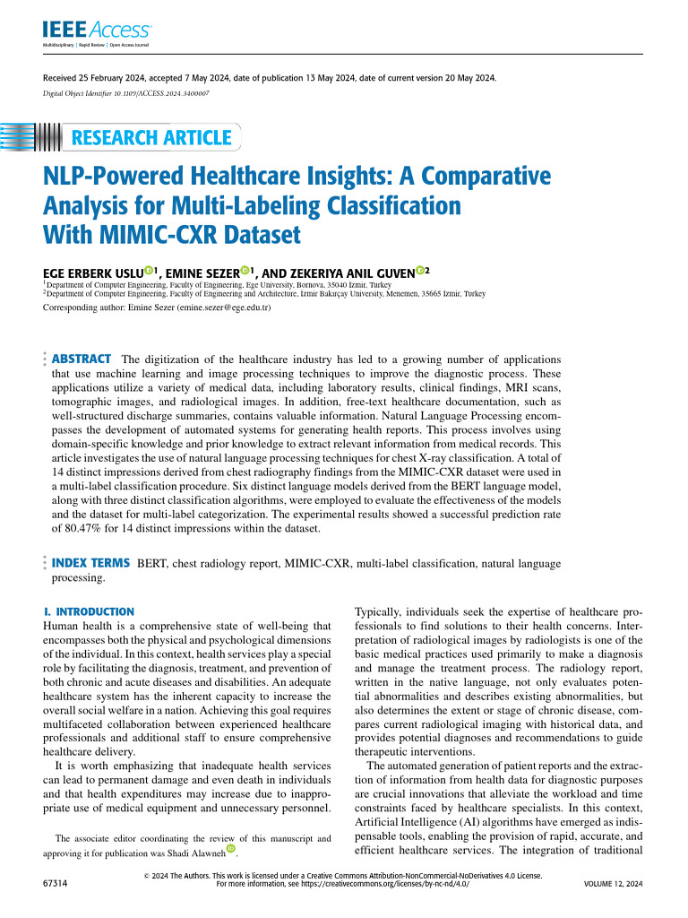 NLP-Powered Healthcare Insights a Comparative Analysis for Multi ... NLP-Powered Healthcare Insights a Comparative Analysis for Multi ...