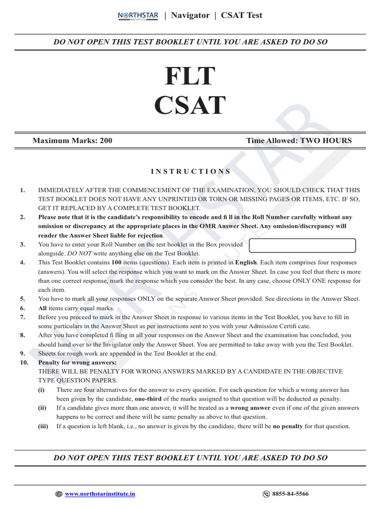 CSAT Test | PDF | Groundwater | Doctor Of Philosophy