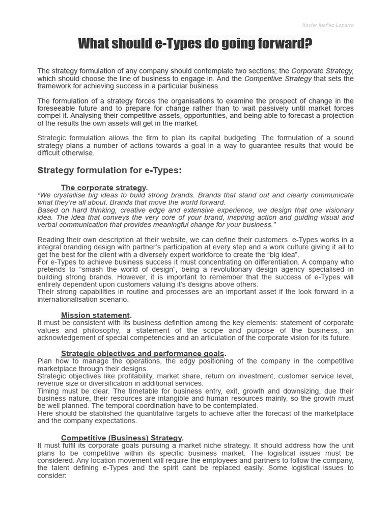 FinalAssignment XavierLaparra | PDF | Strategic Management | Brand