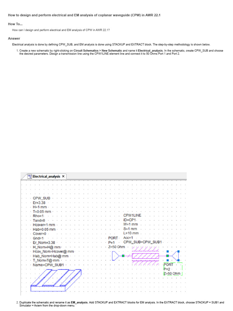 CPW Electrical & EM Analysis in AWR | PDF
