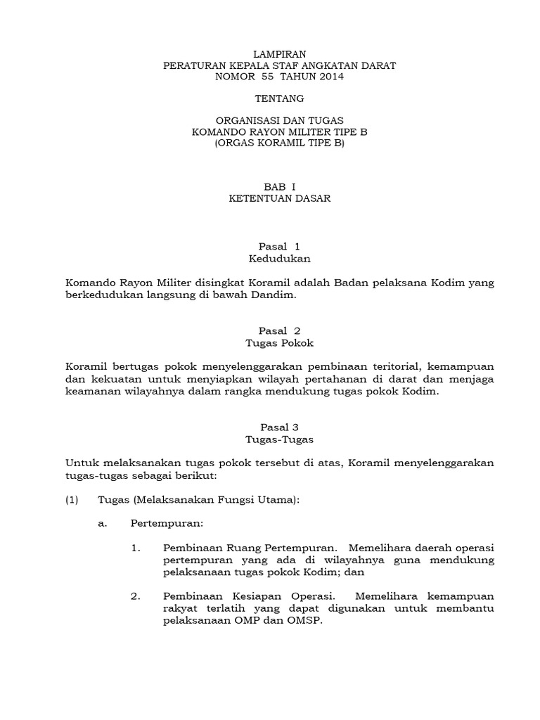 Orgas Koramil Tipe B | PDF
