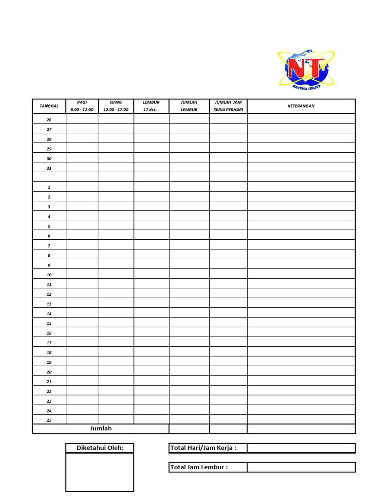 Daftar Absensi dan Lembur Karyawan | PDF