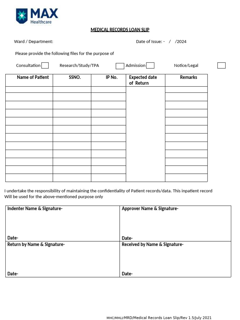 MRD Loan Slip | PDF