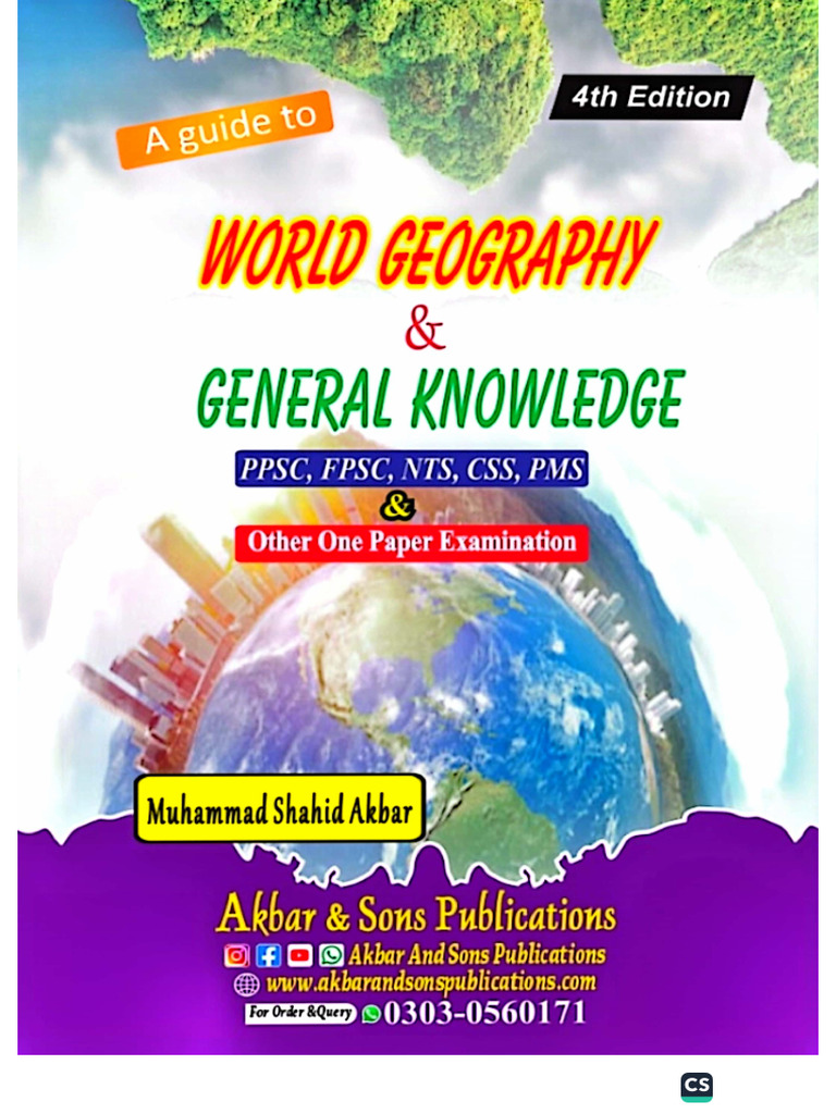 World Geography and General Knowledge For One Paper MCQ Content | PDF