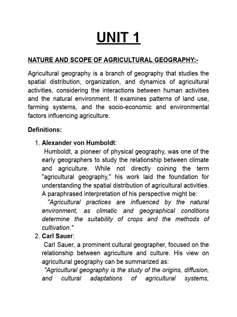 Agricultural Geography and Food Security | PDF | Agriculture ...