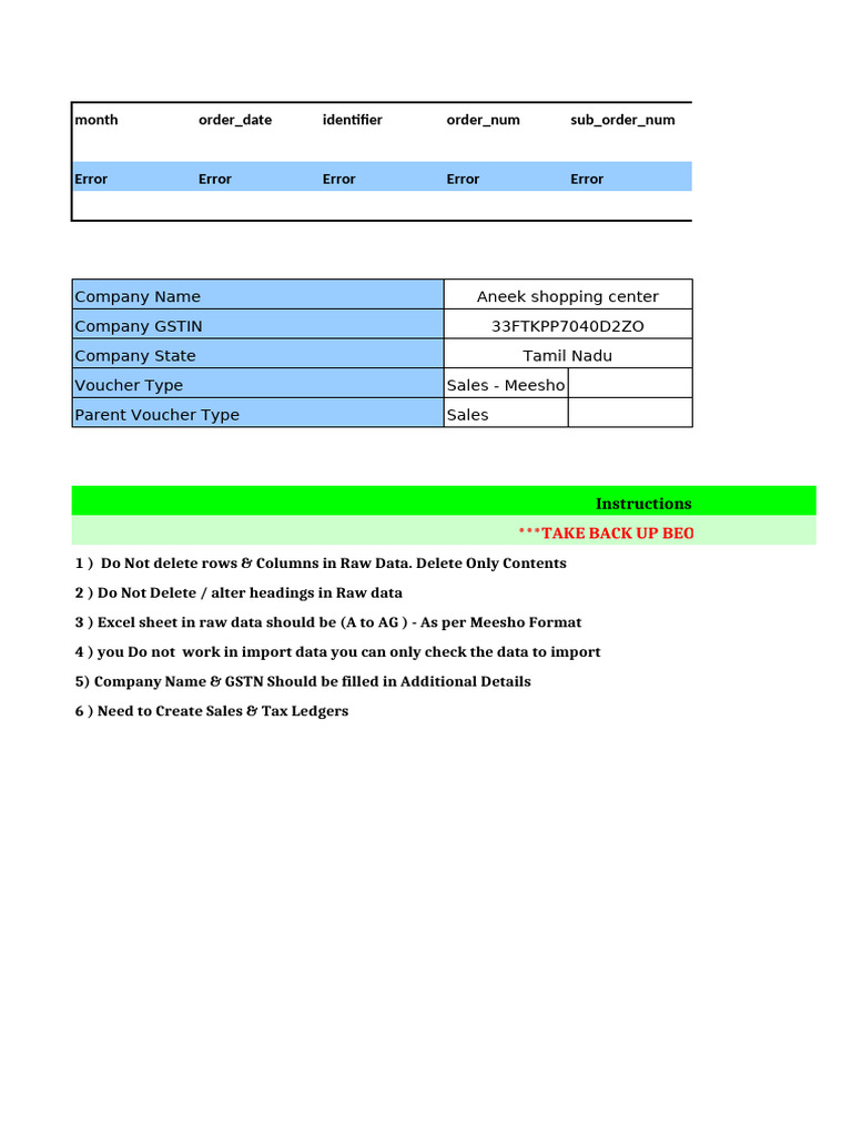 Meesho Sales Data Import Guide | PDF | Payments
