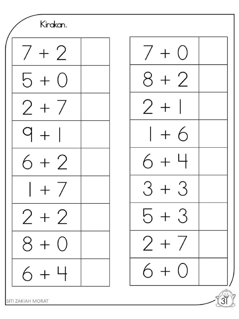 Latihan Pra Sekolah Matematik | PDF