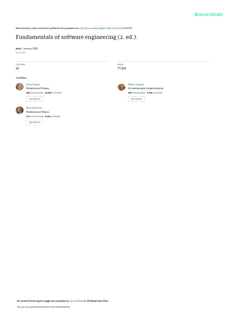 Fundamentals of Software Engineering 2 Ed | PDF | Conceptual Model ...
