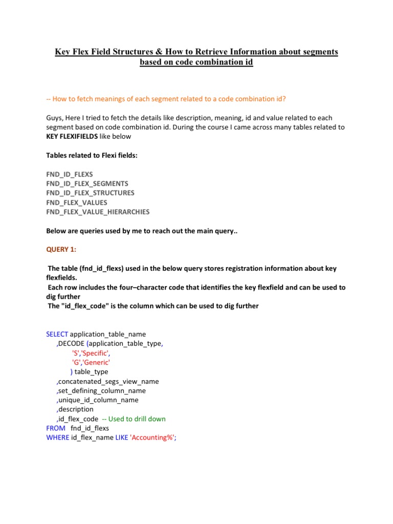 Key Flex Field Structures Queries | PDF | Business | Computers
