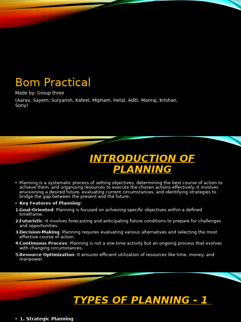 Introduction of Planning BOM Practical | PDF | Goal | Organizational ...