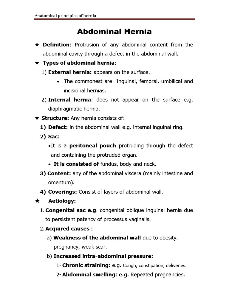 Hernia Anatomy for Medical Students | PDF
