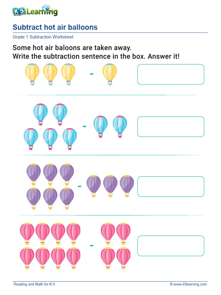 Grade 1 Subtraction Worksheet | PDF