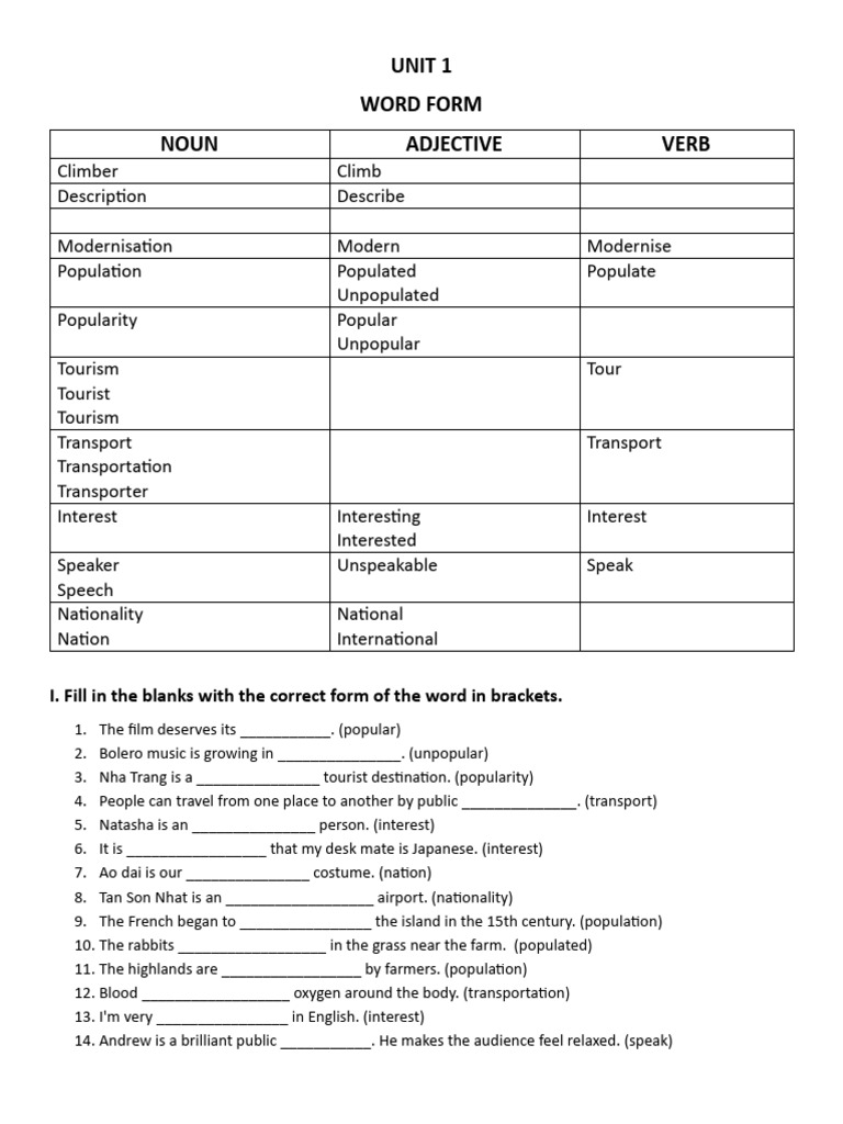 Friends Plus 6 - Vocabulary - U1 - U2 | PDF | Linguistics