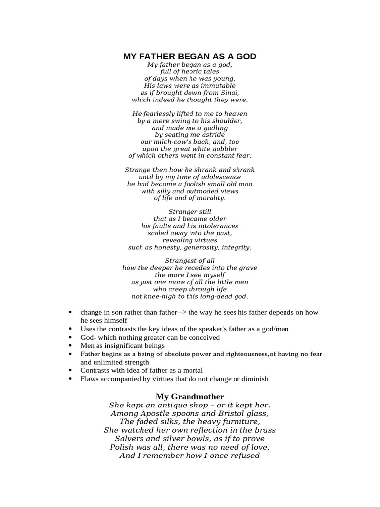 Father and Grandmother Reflections | PDF