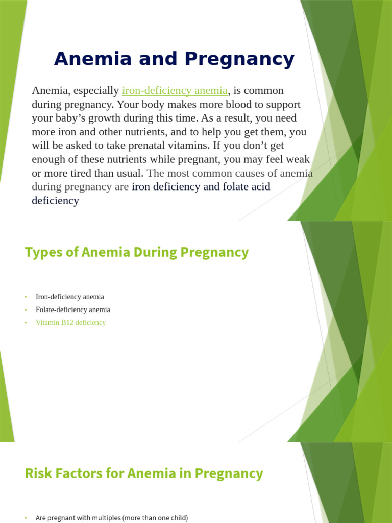 Anemia and Pregnancy | PDF