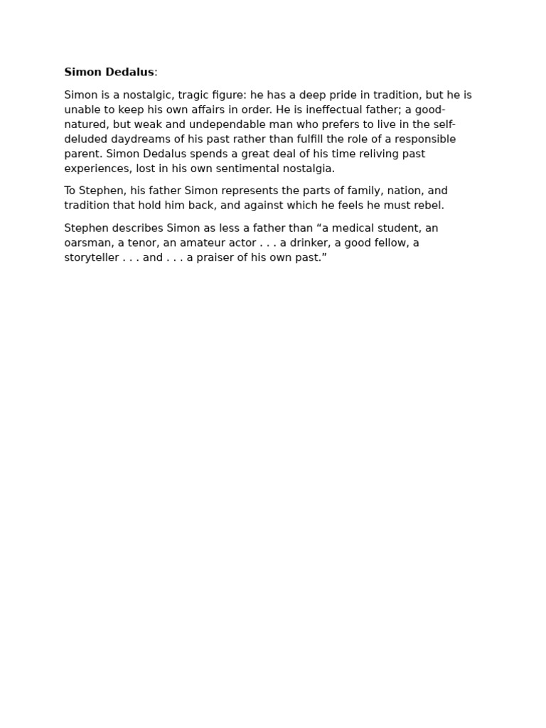 Simon Dedalus | PDF