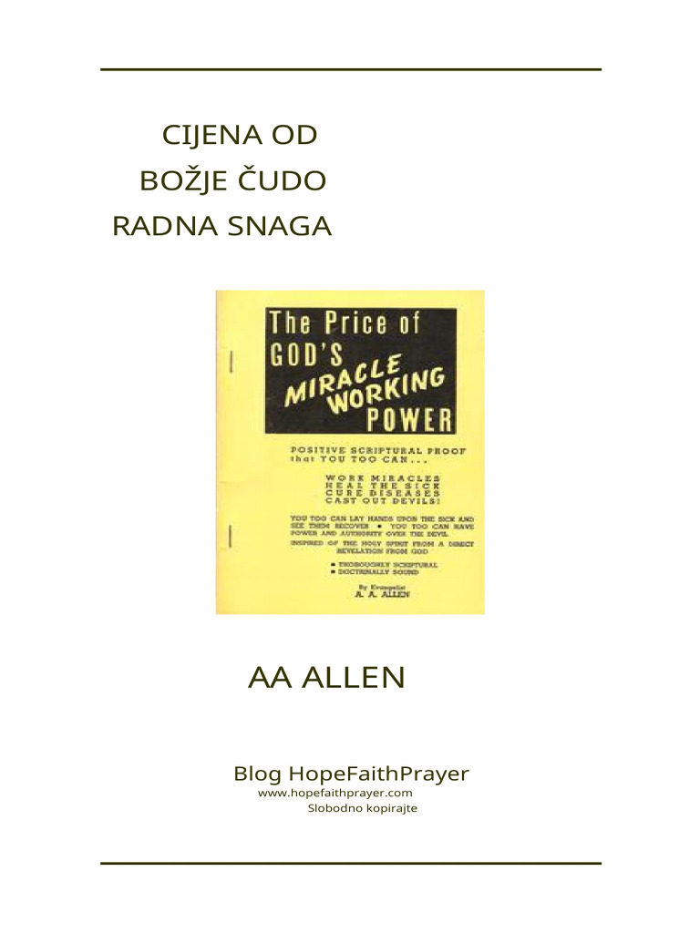 A.A. Alen The Price of God's Miracle Working Power - AA Allen | PDF