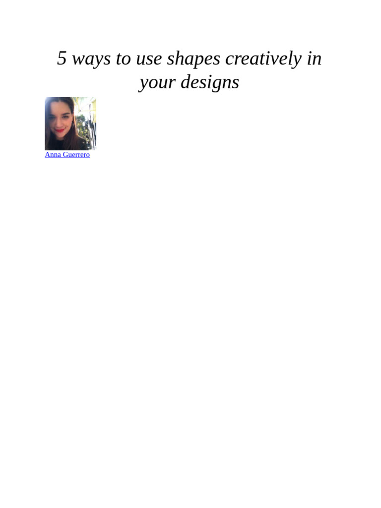 5 Ways To Use Shapes Creatively in Your Designs | PDF