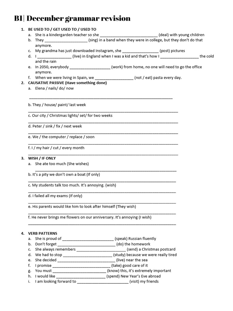 B1 - Dec24 Grammar Revision | PDF