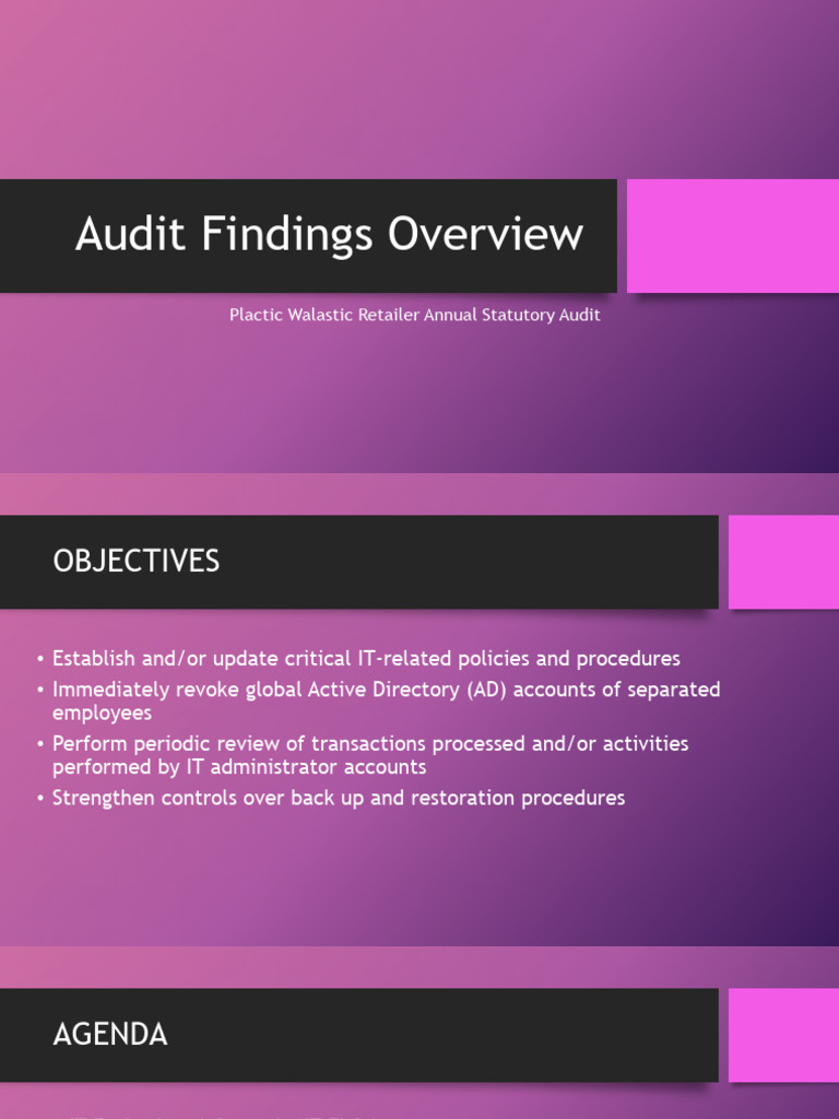 Audit-Findings-Overview | PDF | Information Technology Management ...