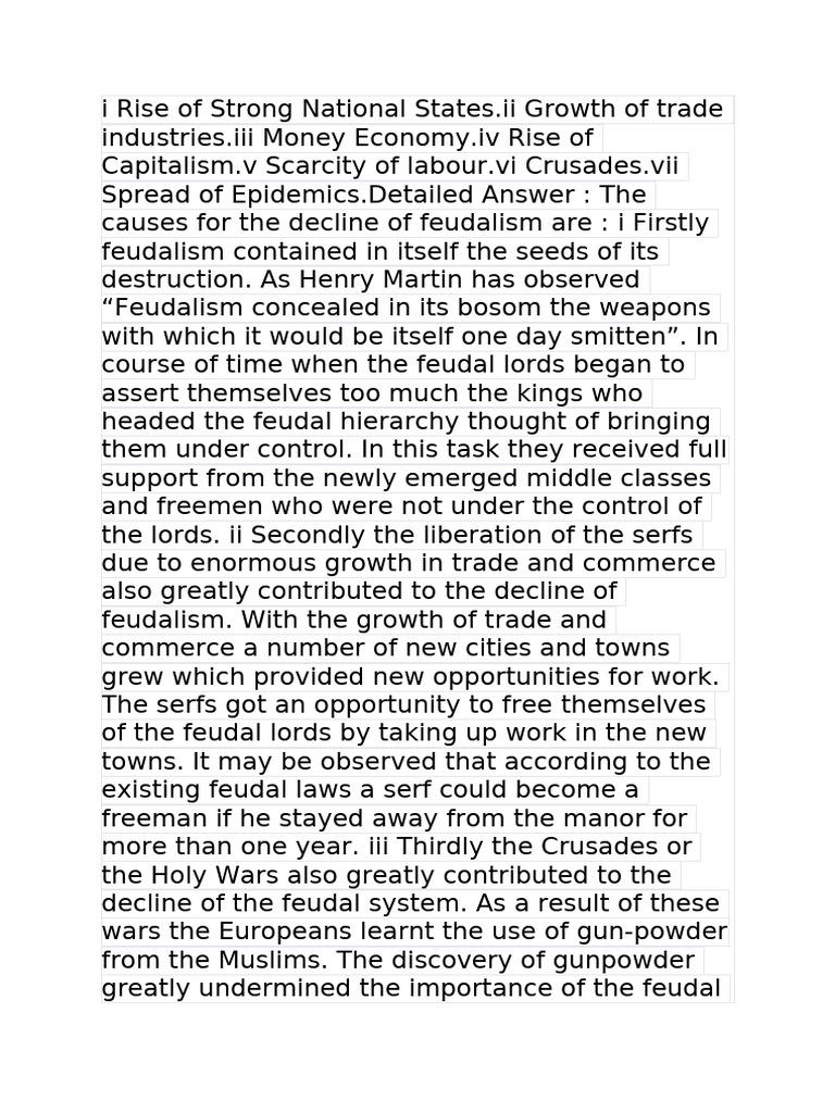 Decline of Feudalism | PDF