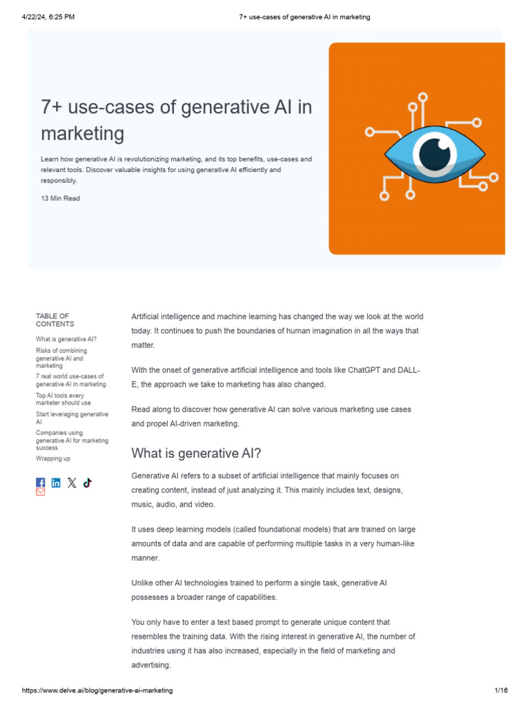 7+ use-cases of generative AI in marketing | PDF | Artificial Intelligence | Intelligence (AI ...