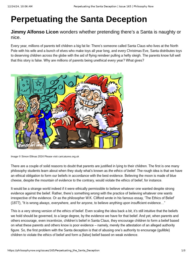 Perpetuating The Santa Deception - Issue 165 - Philosophy Now | PDF ...