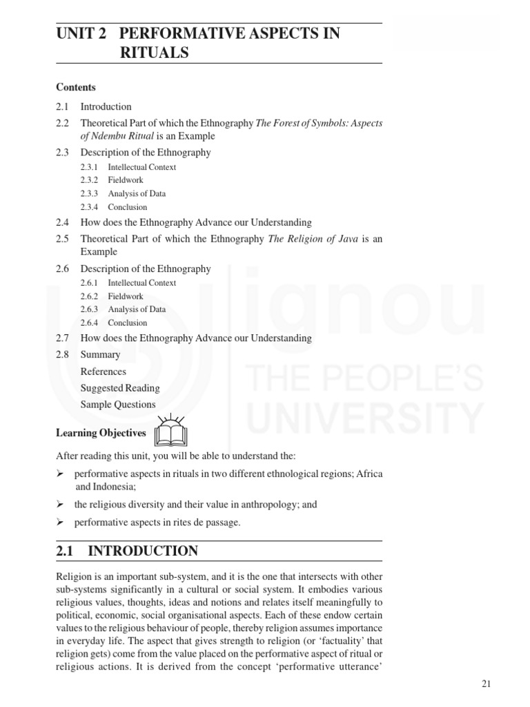 Performative Aspects of Rituals Explained | PDF | Rituals | Ethnography