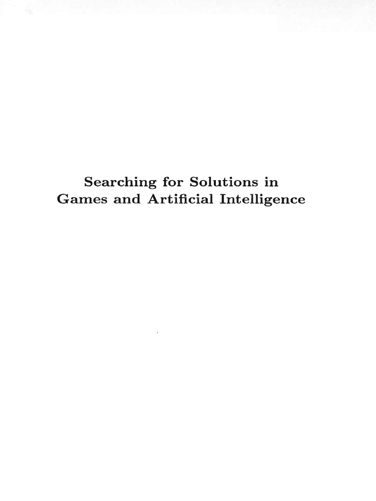 Searching For Solutions in - Games and Artificial Intelligence | PDF ...