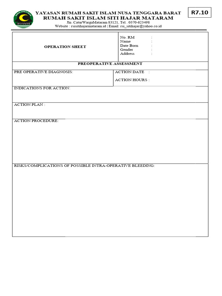 Eng - R7.10 OPERATION REPORT | PDF | Anesthesia | Pain