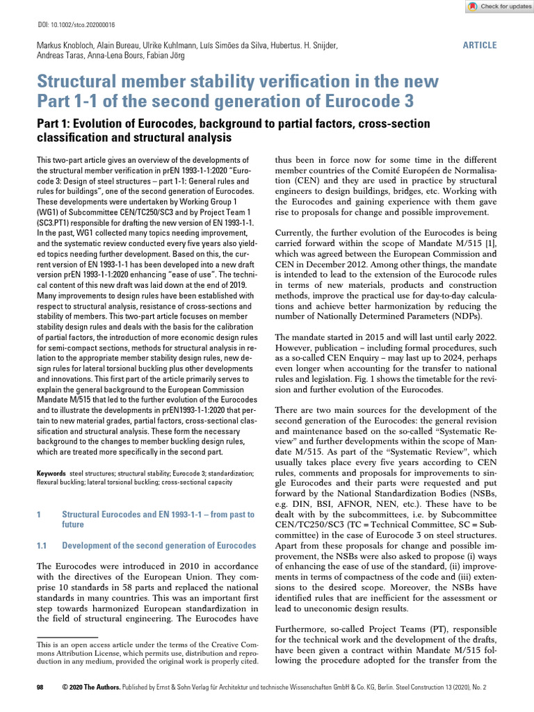 Steel Construction - 2020 - Knobloch - Structural Member Stability ...