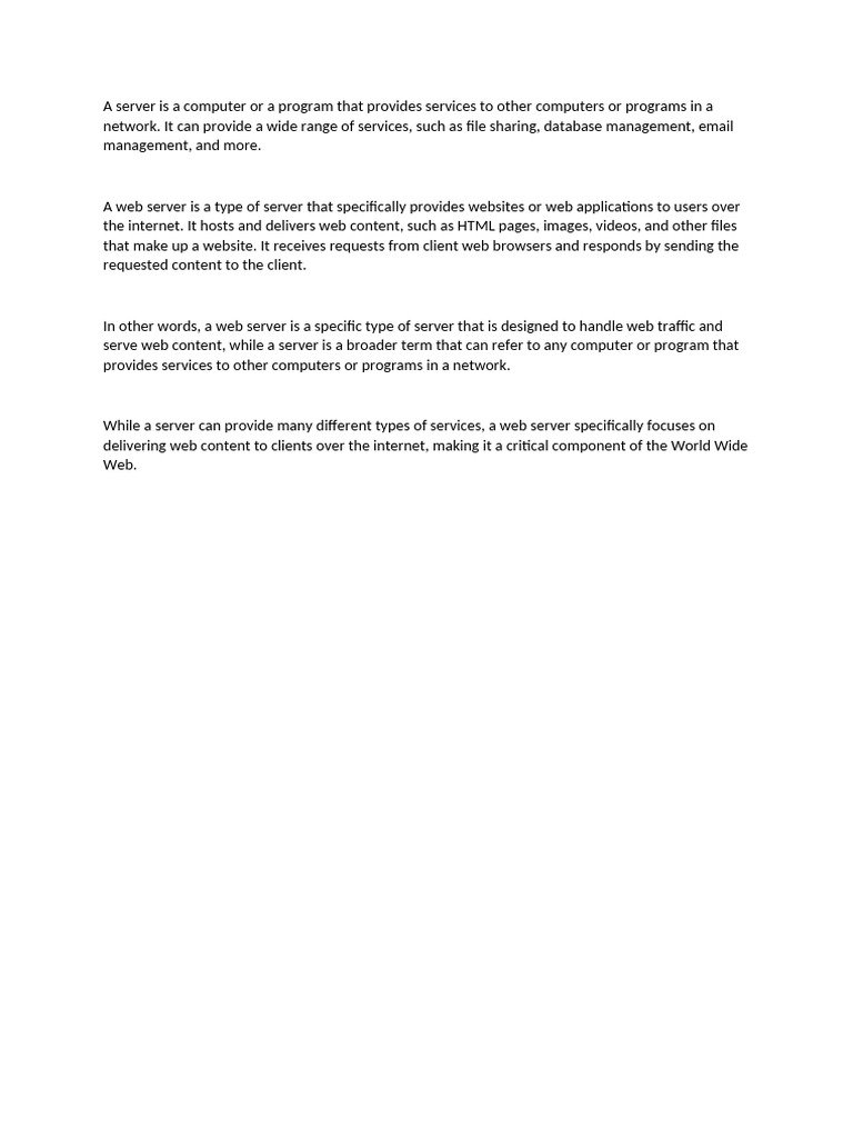 Server And Web Server Pdf