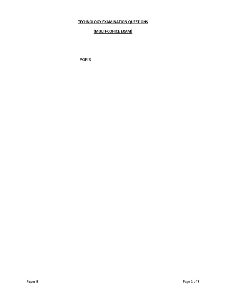 Technology B Q | PDF | Metals | Physical Sciences