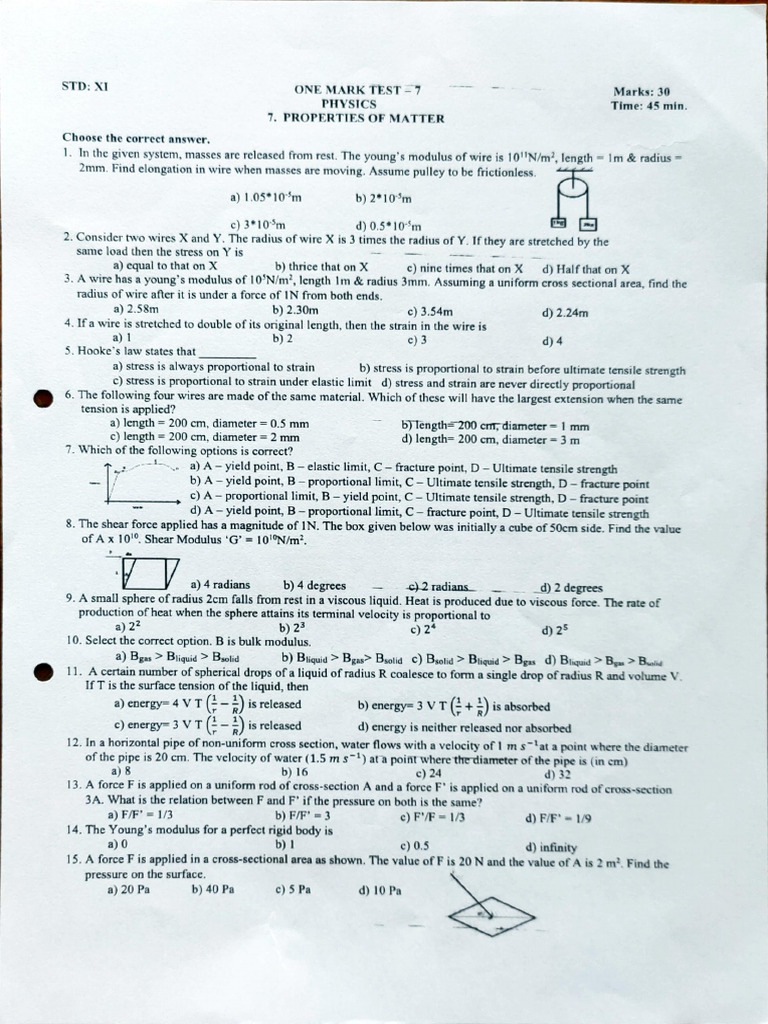 XI One Mark Test S02 - 07 | PDF