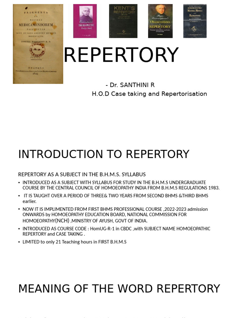 Introduction To Repertory | PDF