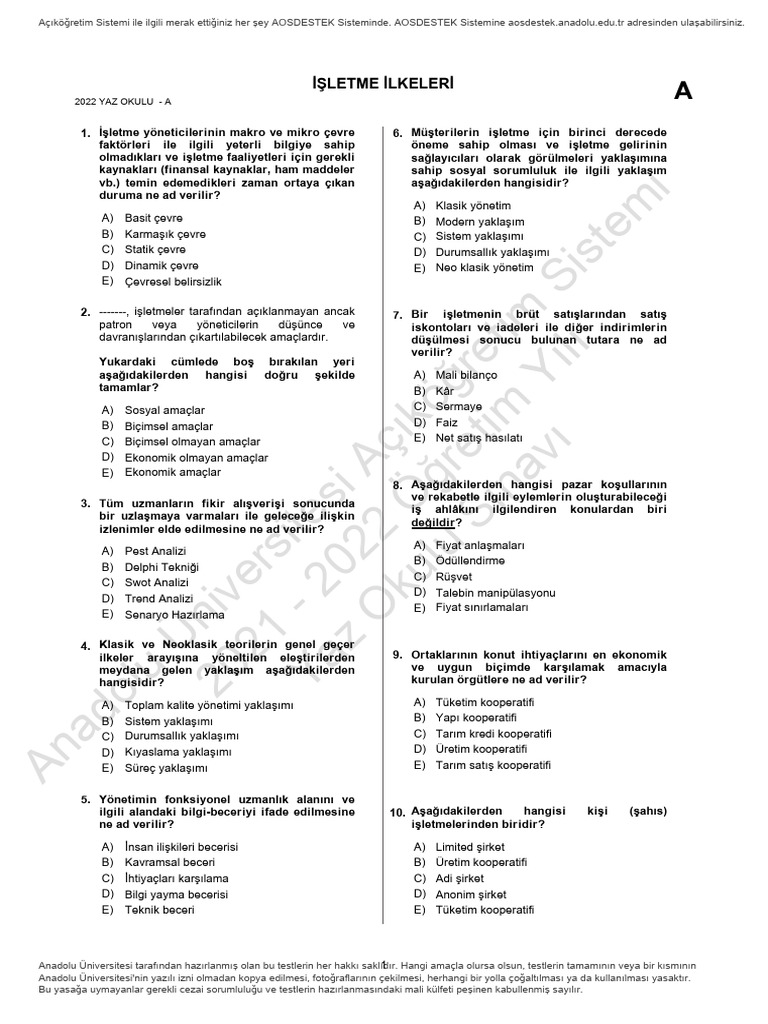 ,2022 Yaz Okulu | PDF