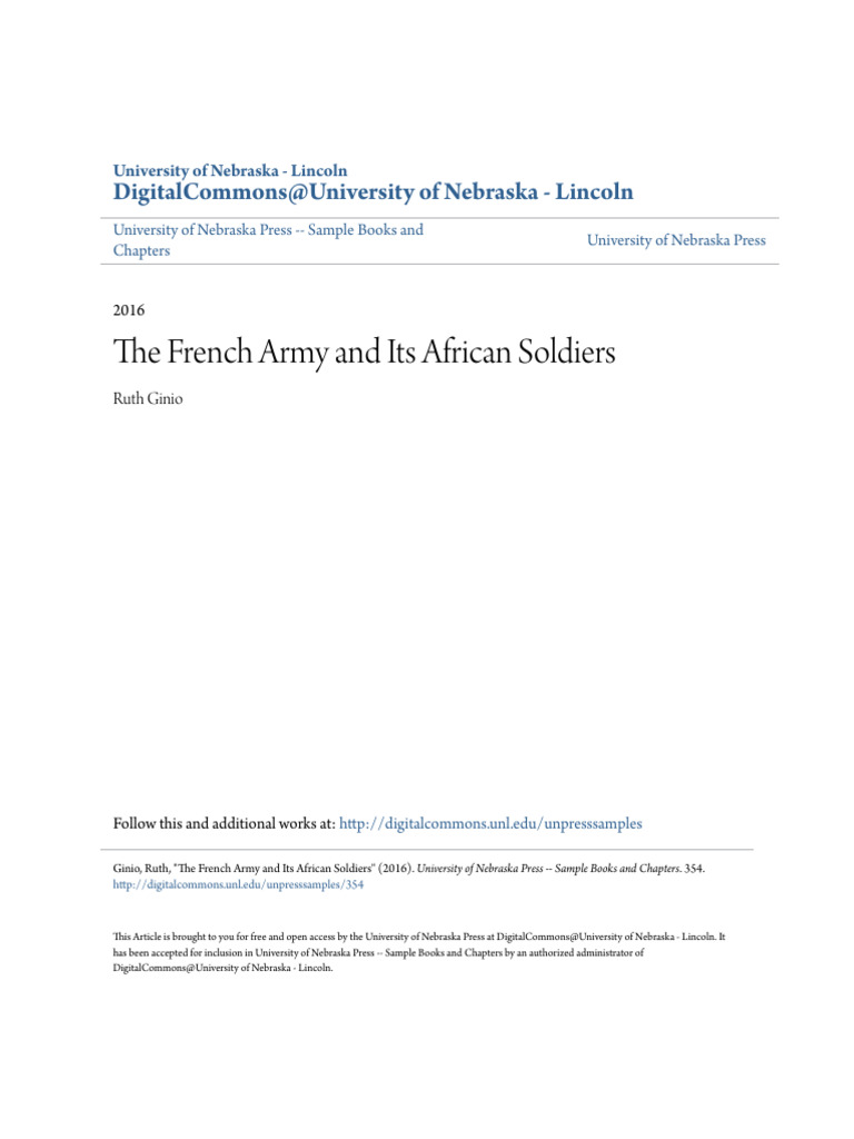 The French Army and Its African Soldiers | PDF | Hutu | Decolonization