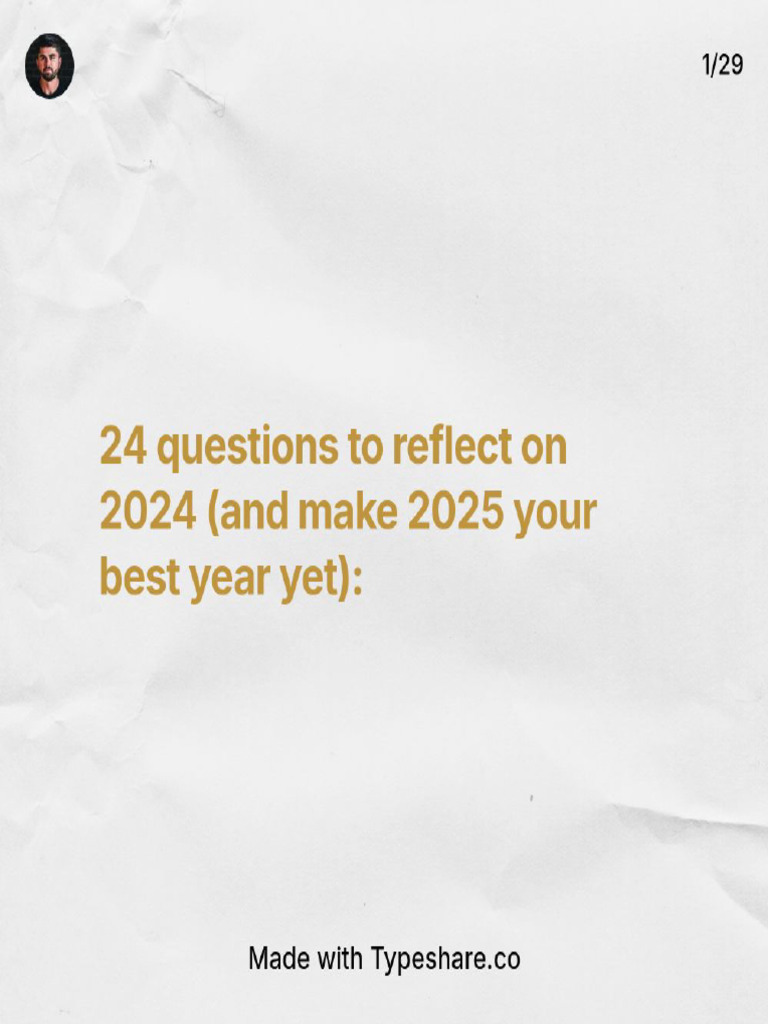 The Yearly Review - 24 Questions To Reflect On 2024 | PDF