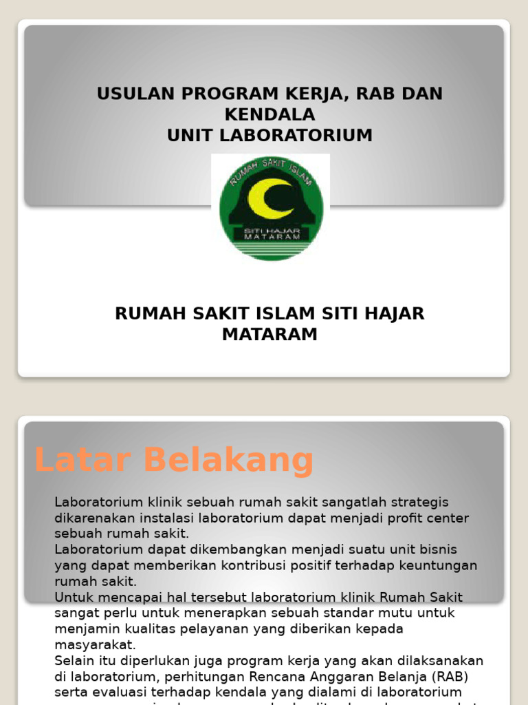 Usulan Program Kerja, Rab Dan Kendala Unit Laboratorium | PDF